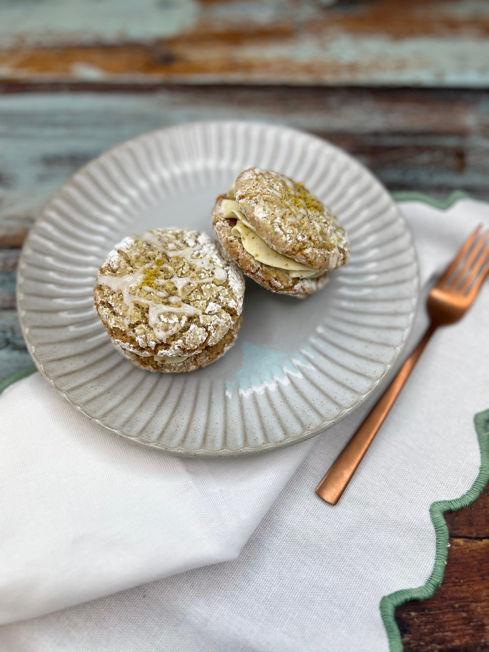 Gluten-Free Vegan Pistachio Cream Cookies- Box of 12 – Homemade Bliss